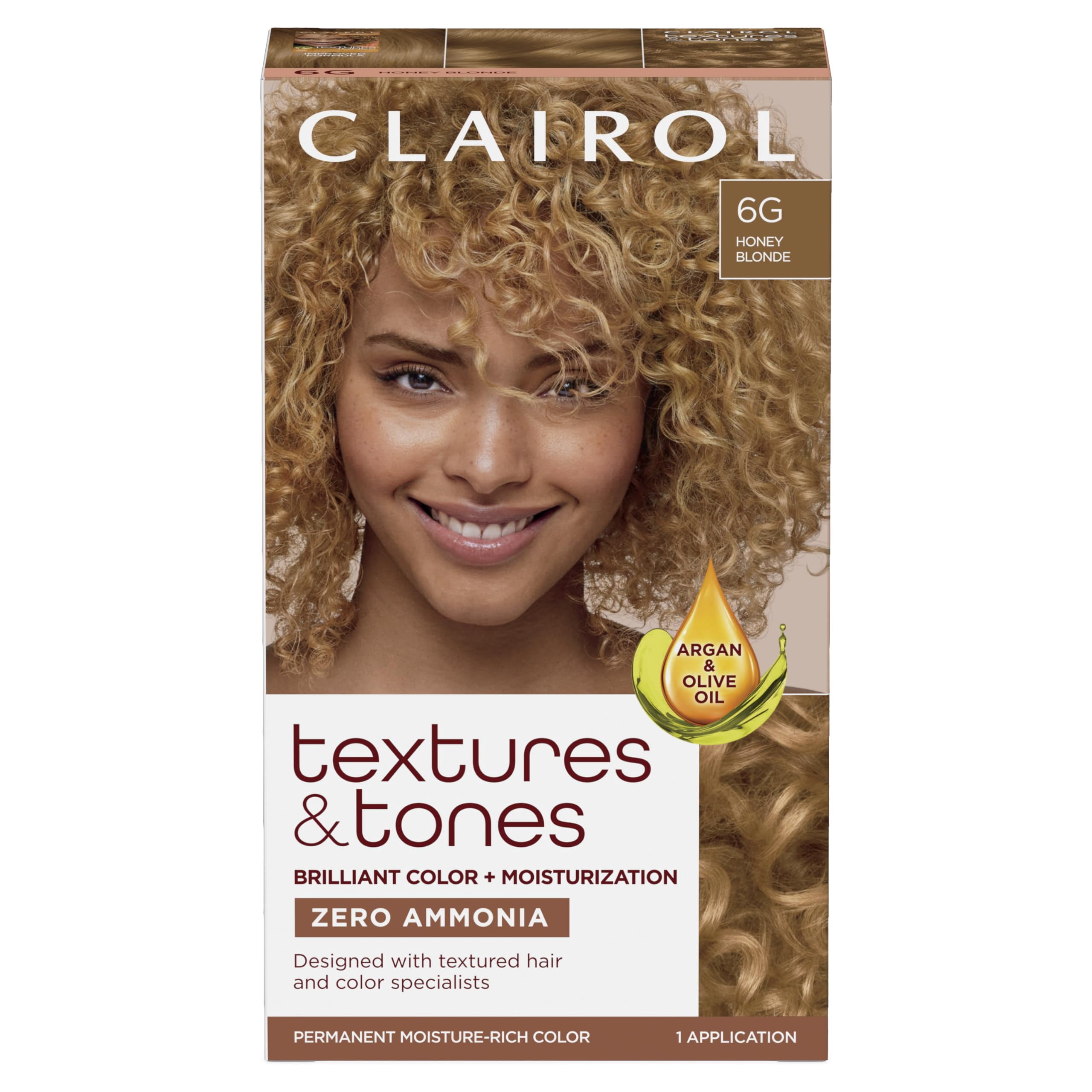 Clairol Textures & Tones Permanent Hair Dye, 6G Honey Blonde Hair Color ...