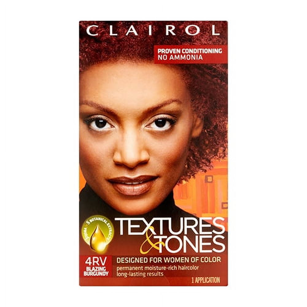 Clairol Textures and Tones Hair Color, 4RV Blazing Burgundy, 1 Ea, 6 ...