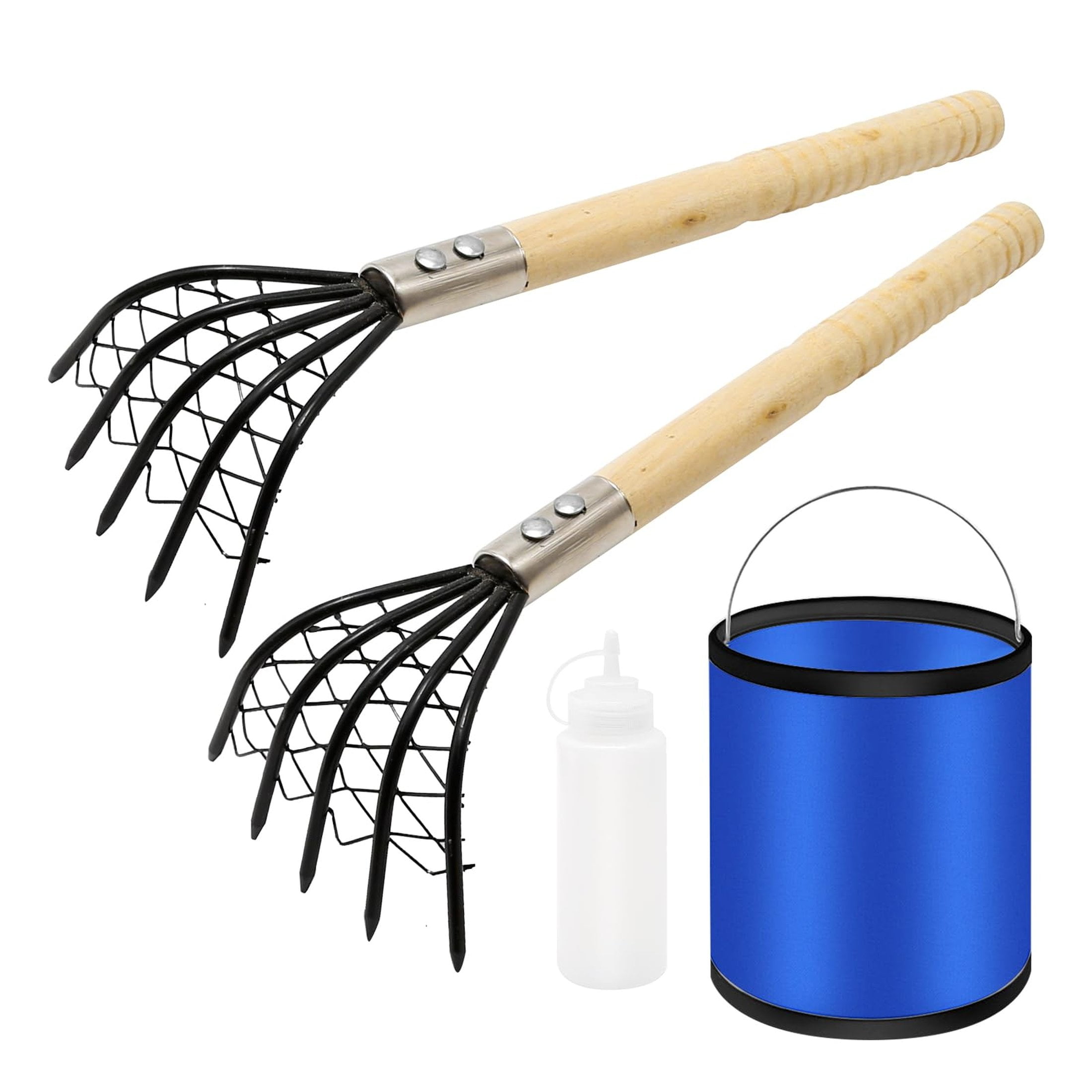 Clam Catcher Kit: Rakes, Bucket, Net & Sea Salt Shaker - Walmart.com