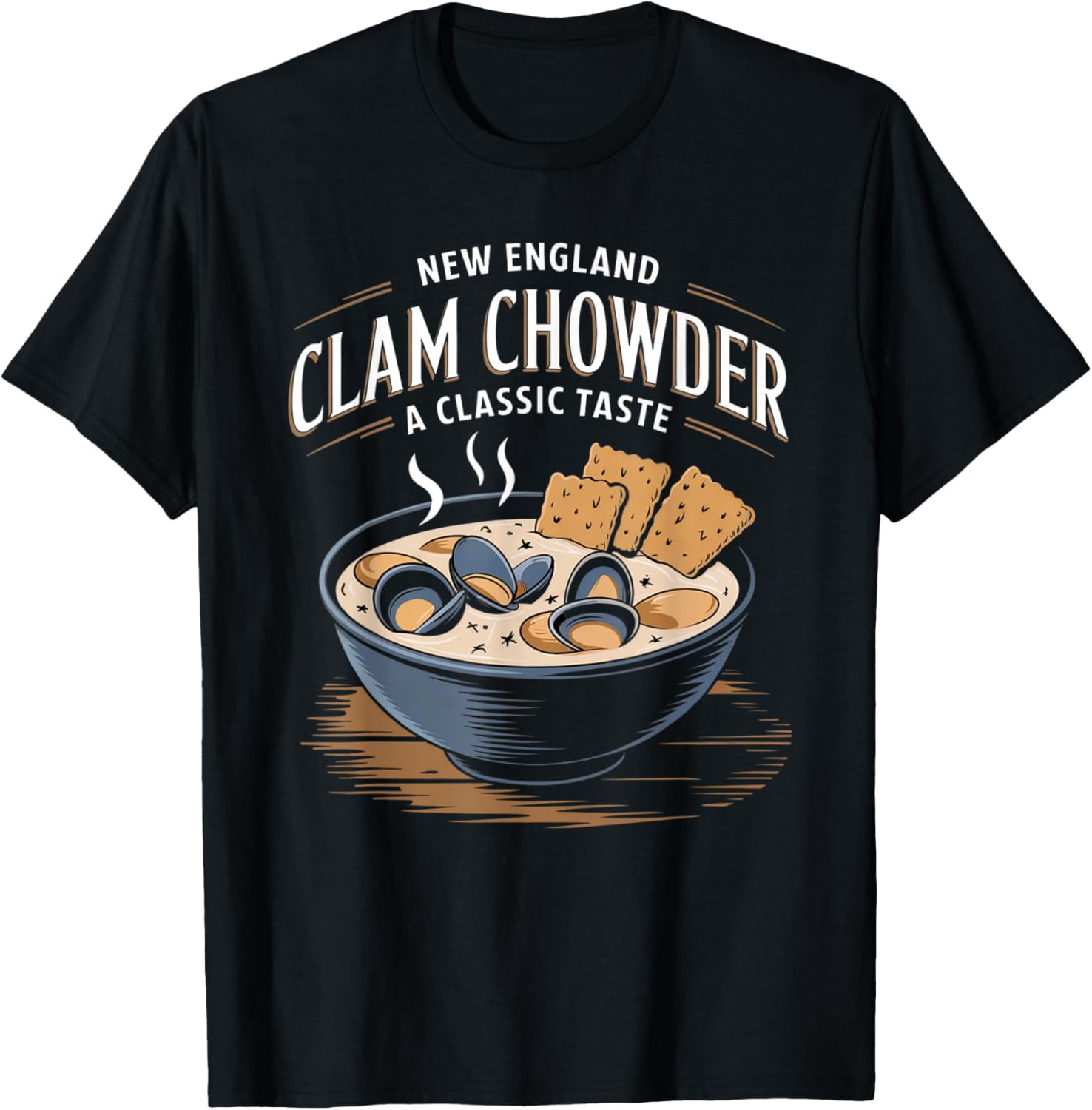 Clam Chowder Bowl New England Coastal Food Lover'S Design T-Shirt ...