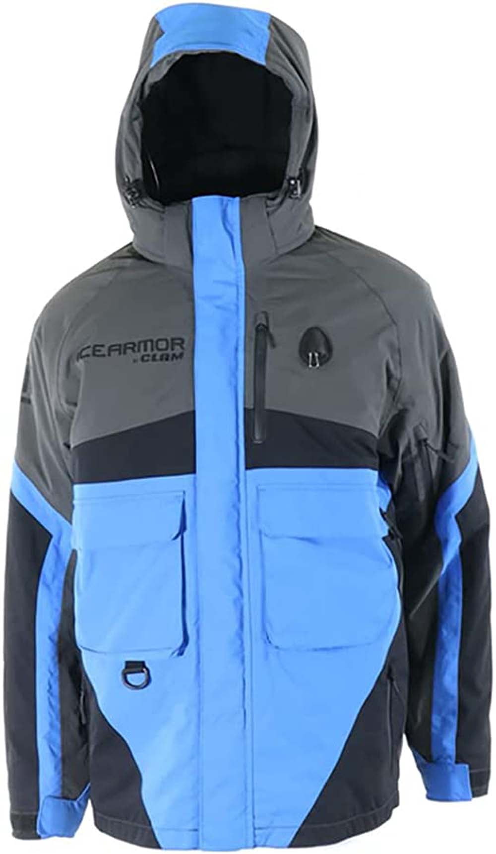 Clam Icearmor Ascent Float Charcoal/Blue/Black Parka, 4X-Large ...
