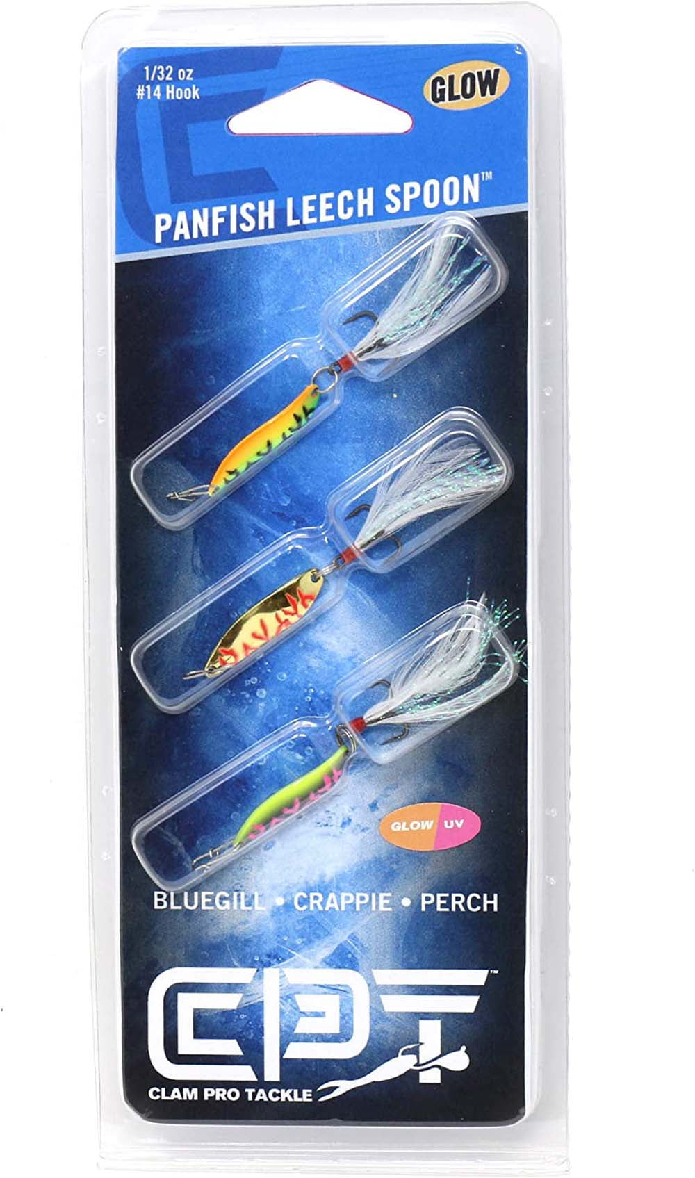 Clam Panfish Leech Flutter 1/32Oz Size 14 Lightning Spoon Kit - Walmart.com