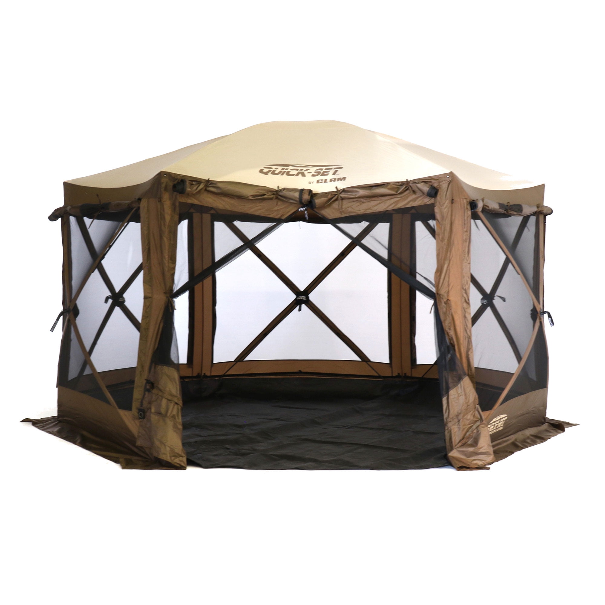 Open Box Clam Quickset Pavilion Camper 12 ½’ x 12 ½' 8 Person Pop Up ...