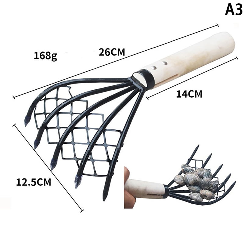 Clam Rake 5 Claw Home Shell Beach Conch Dig Seafood Accessories Tool ...