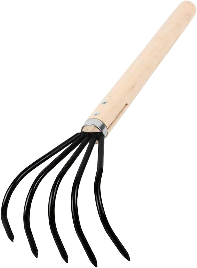 Clam Rake with Wooden Handle | High-Carbon Steel Digging Tool for Clams ...