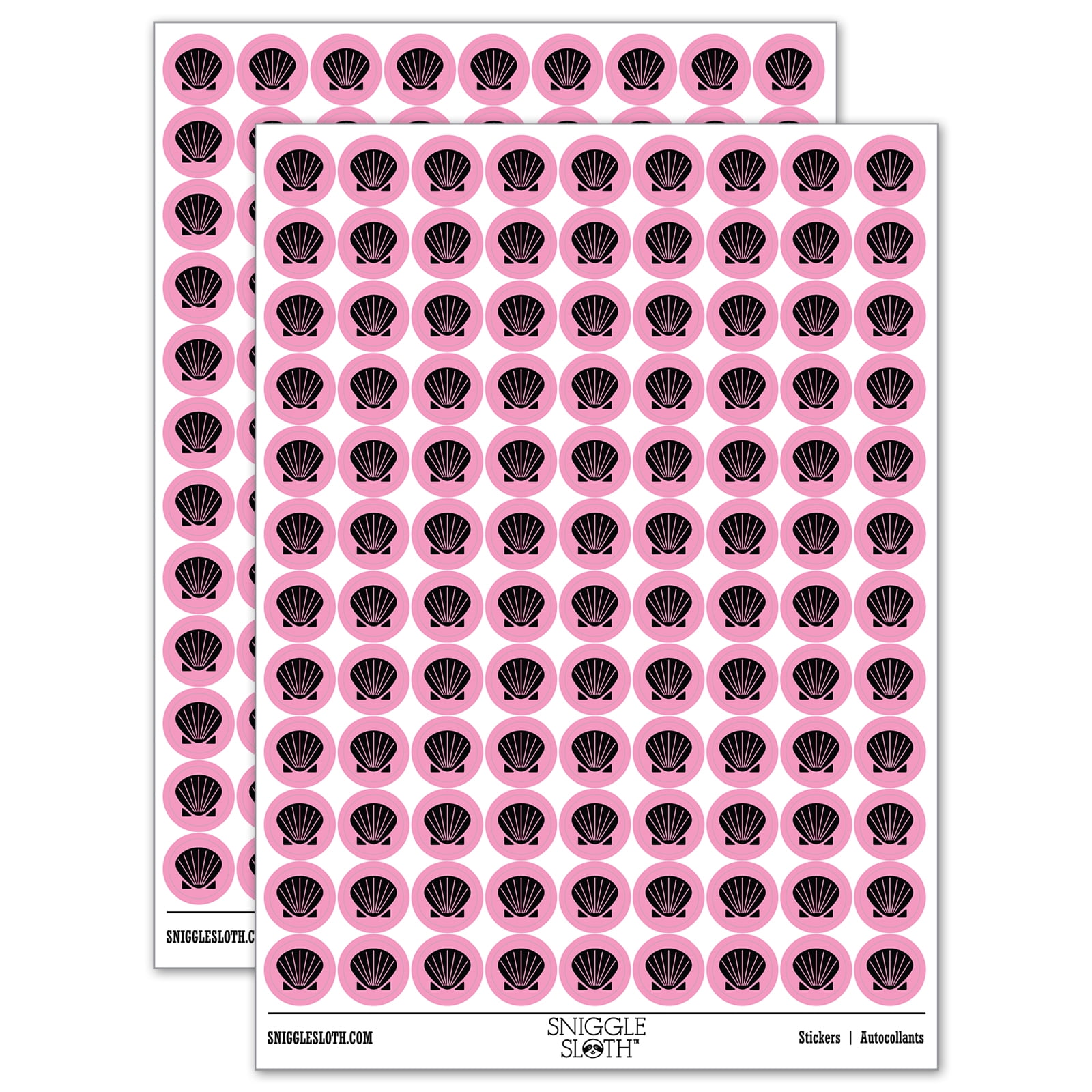 Clam Shell 200+ Round Stickers - Light Pink - Matte Finish - 0.50" Size ...