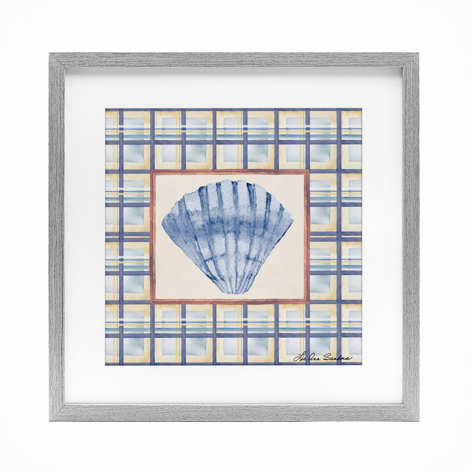 Stupell Industries Clam Shell Treasure Gray Framed Print Under Glass ...