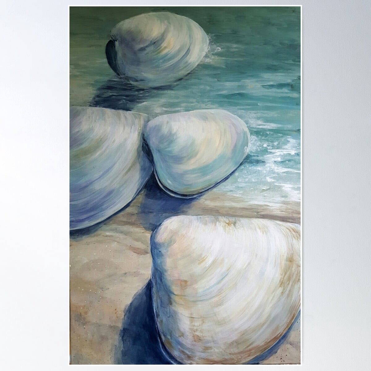 Clam Shells On Revere Beach Poster Wall Art, Modern Wall Decor For ...