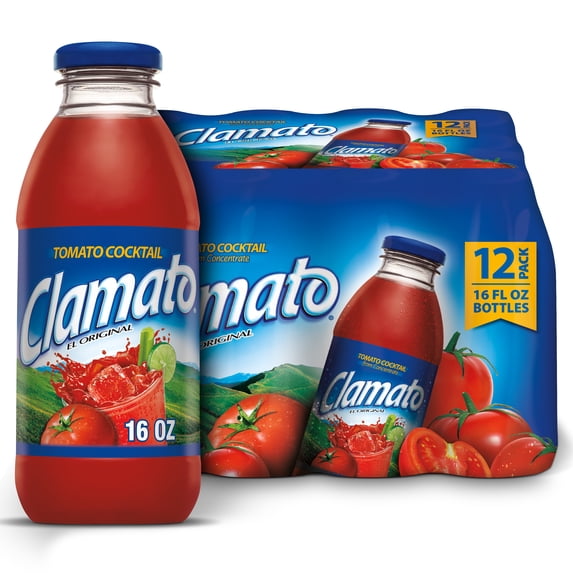 Clamato Original Tomato Cocktail Juice, Ideal for Alcohol Mix, 16 fl oz ...