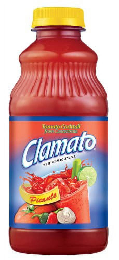Clamato Picante Tomato Cocktail 32 Fl Oz Bottle Pack Of 6