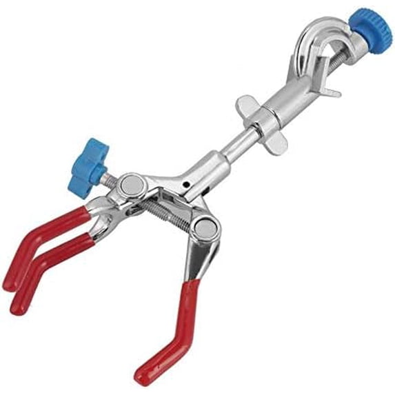 Clamp 3 Prong Finger Clip Adjustable Swivel Extension Flask Clamp Test ...