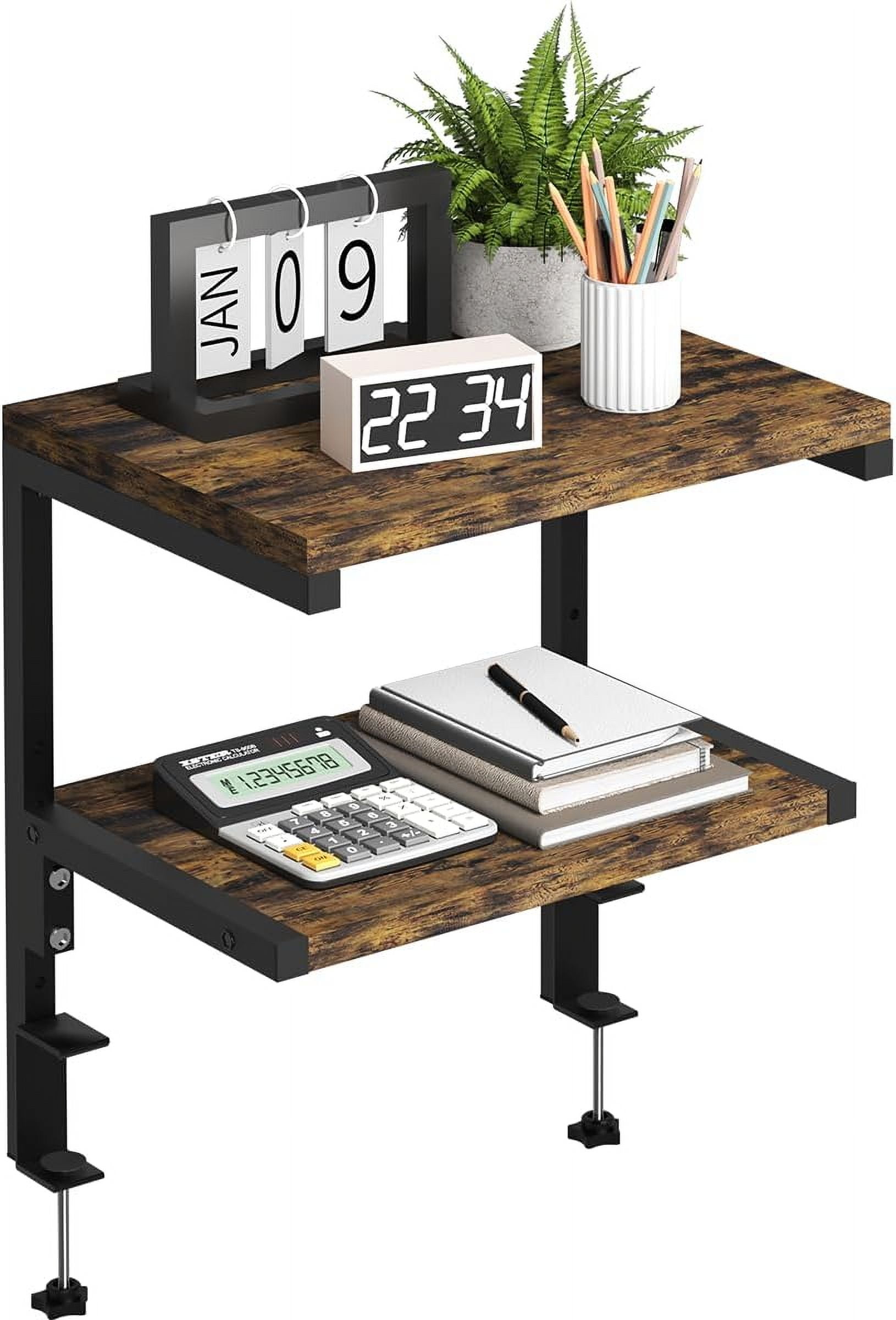 Clamp on Desk Organizer Shelf, Heavy-Duty Desk Extender de Table with 2 ...