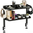 Clamp on Desk Shelf, 24in 2-Tier Office Desk Shelves Organizer, Shelf ...