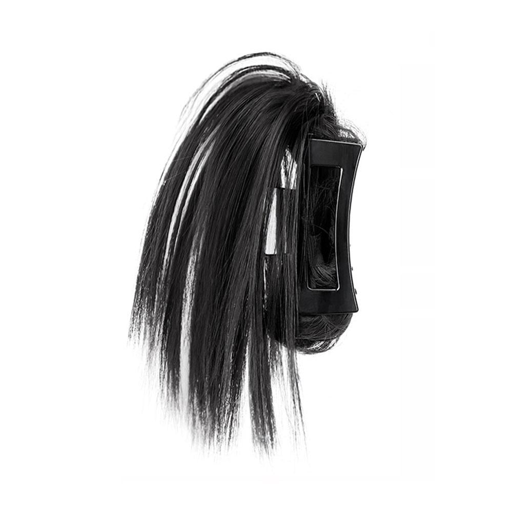 Clamp Fountain Chicken Feather-Natural Black Wig Clamp Half-Tied ...