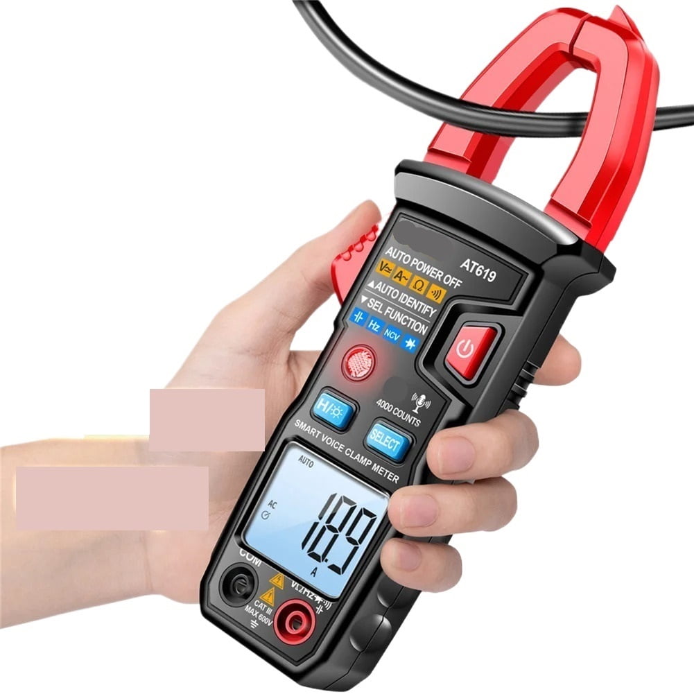 Clamp Meter Voice Broadcast Digital Multimeter 4000 Counts AC/DC ...