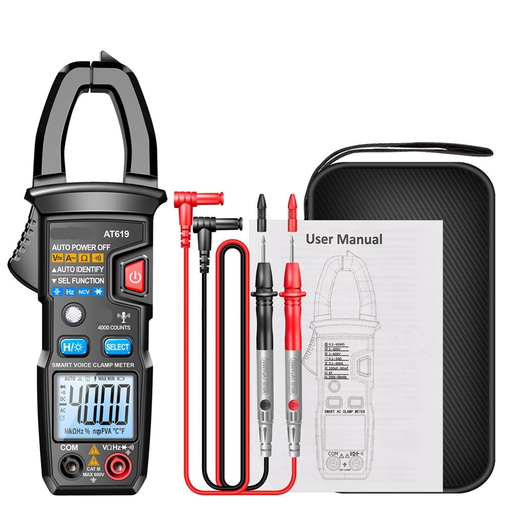 Clamp Meter Voice Broadcast Digital Multimeter Current Voltage Tester ...