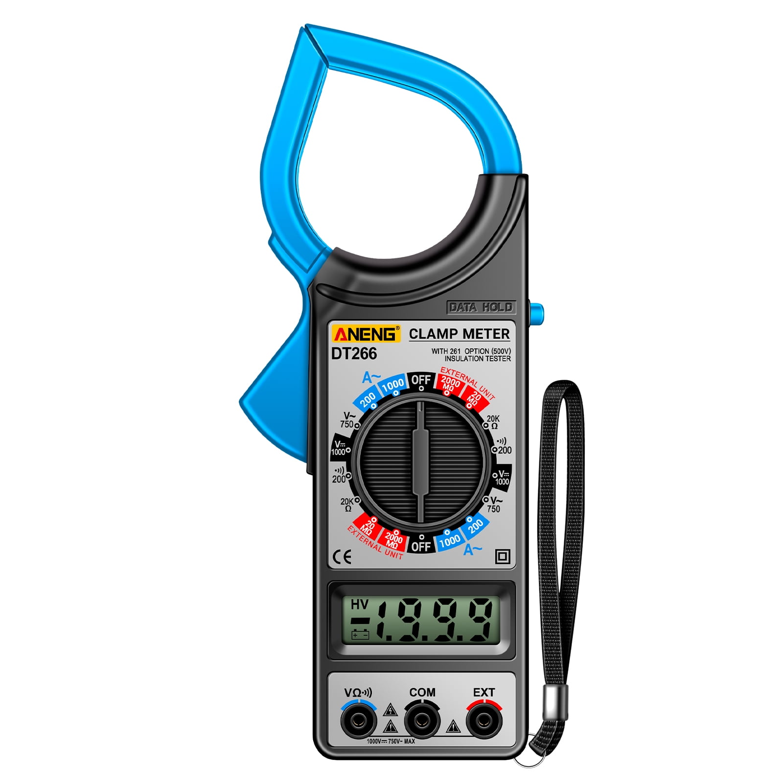 Clamp Meter,With Lcd Tester Pliers Ammeter With 1999 Count Professional ...