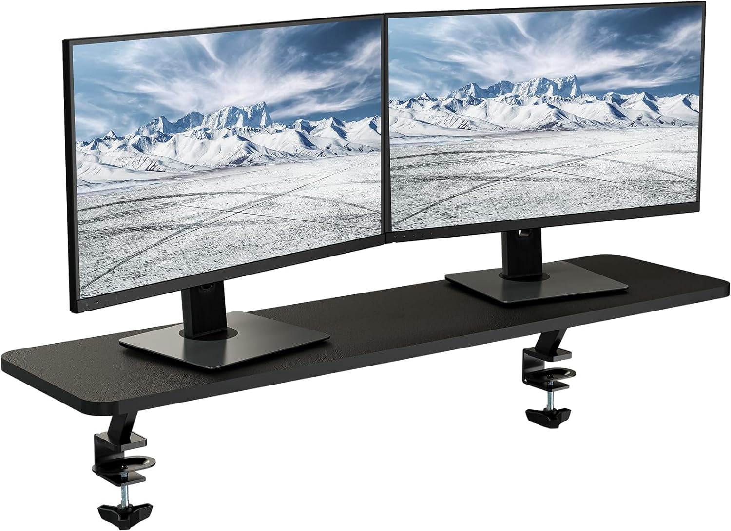 Clamp On Desk Shelf, 40in Clamp On Shelf Stand for Dual Monitor ...