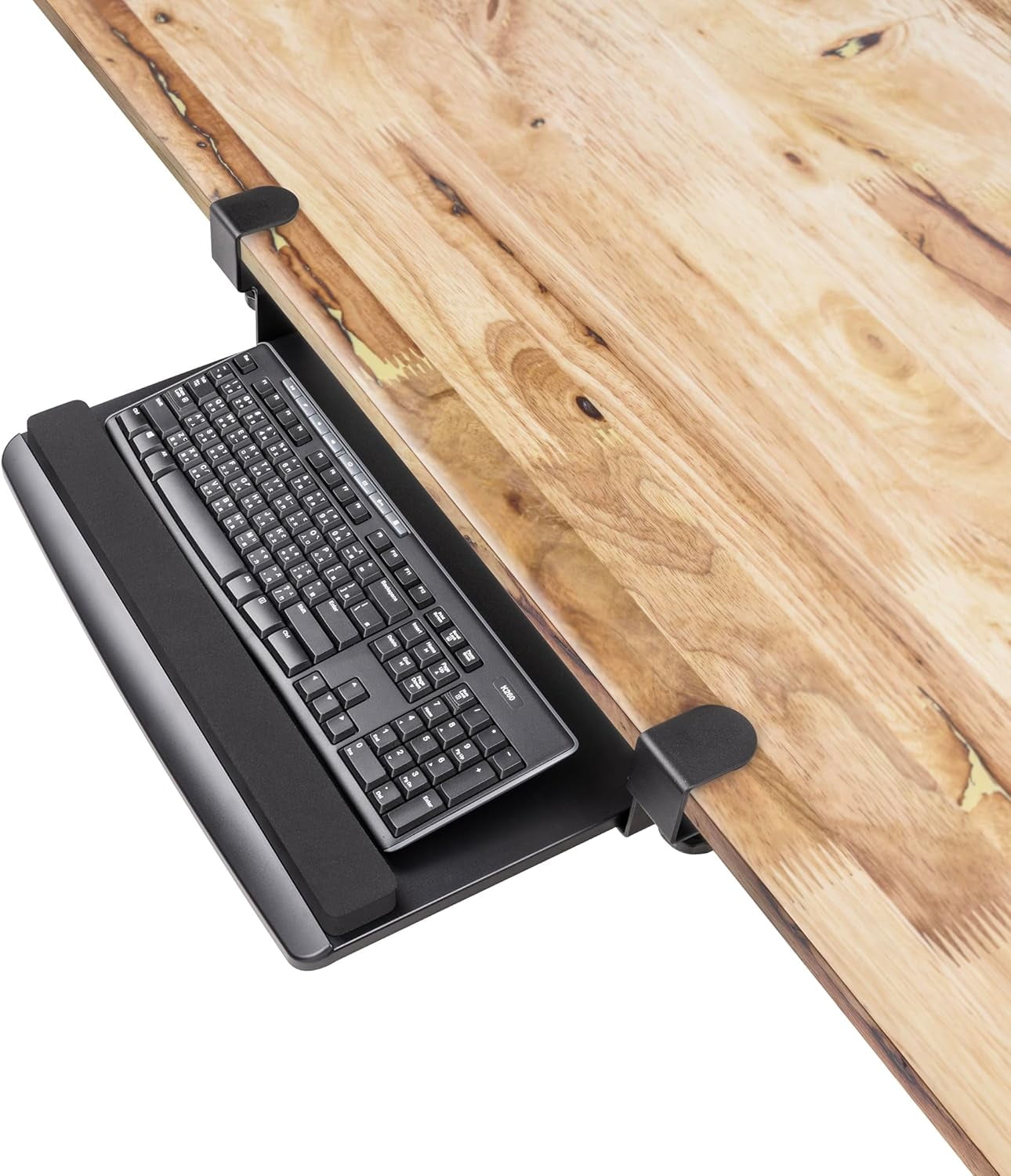 Clamp-On Retractable Adjustable Keyboard Tray, Under Desk Ergonomic ...