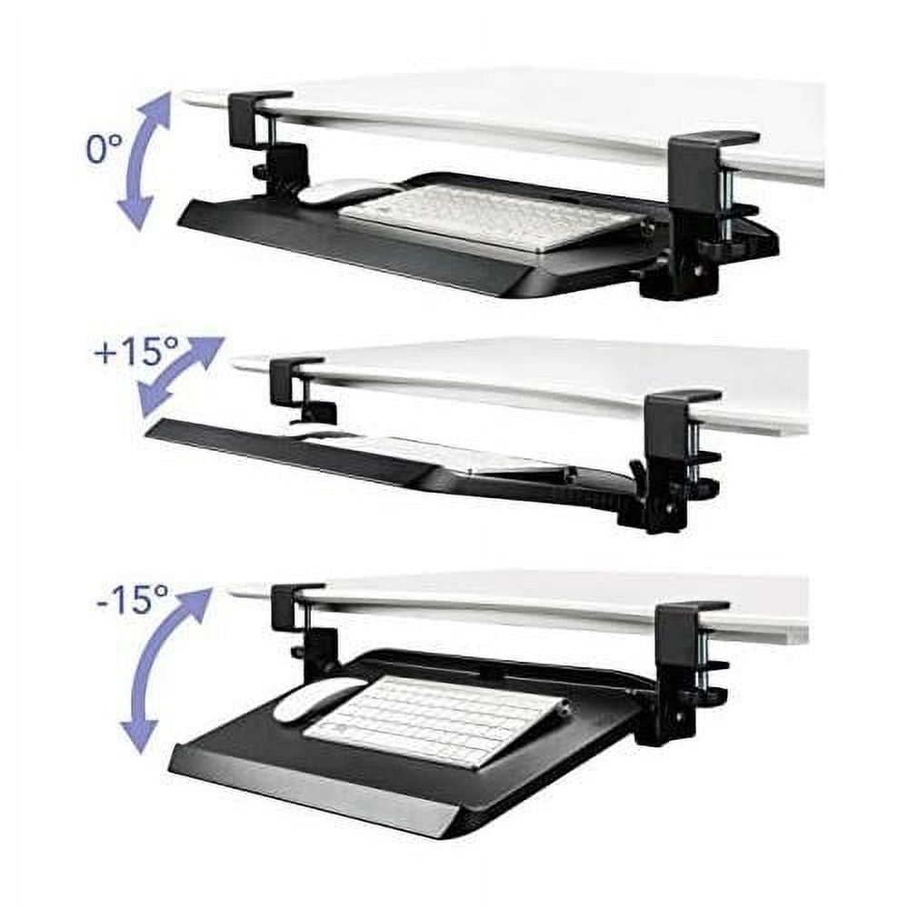 Clamp On Under Desk Ergonomic Computer Keyboard Tray Holder, Adjustable ...