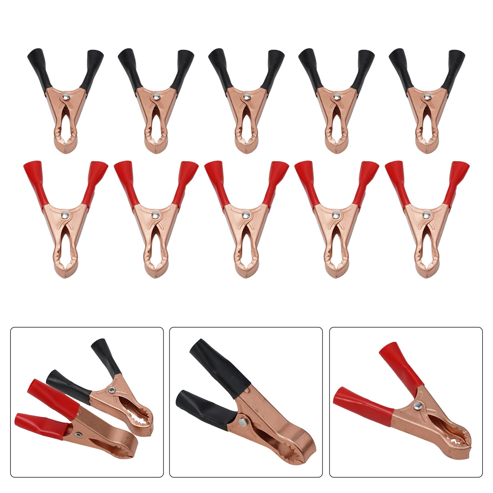 Clamp Red &Black Car Battery Clip Cables Alligator Charger Voltage ...