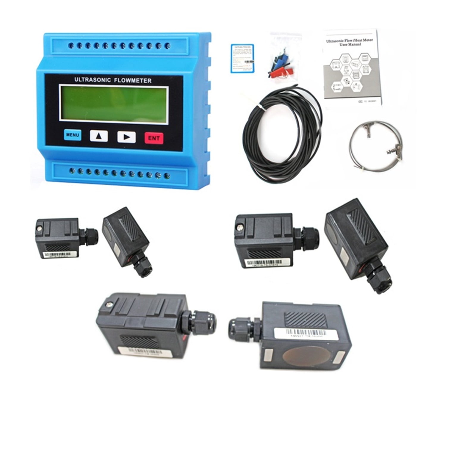 Clamp Sensor Liquid Digital Ultrasonic Flowmeter TUF-2000M Wall Mounted ...