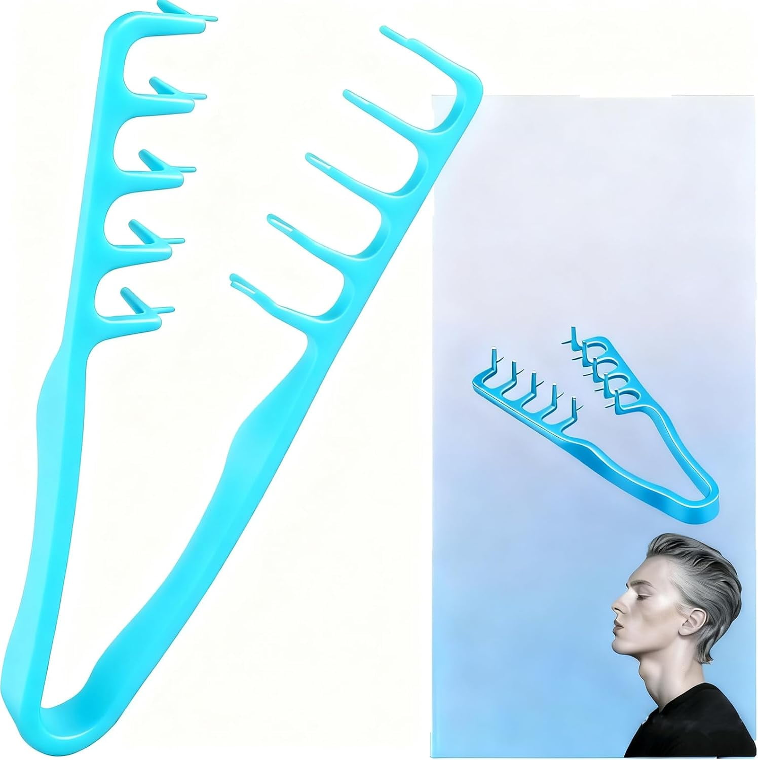 Clamp Texture Comb, Texture Comb, Folding Travel Design, Textured Grip ABS for Men & Women ...