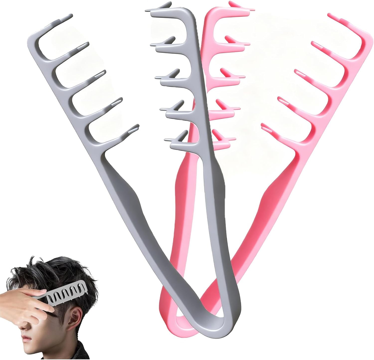 Clamp Texture Comb for Men, Texture Comb, Voluminous Wide-toothed Hair ...