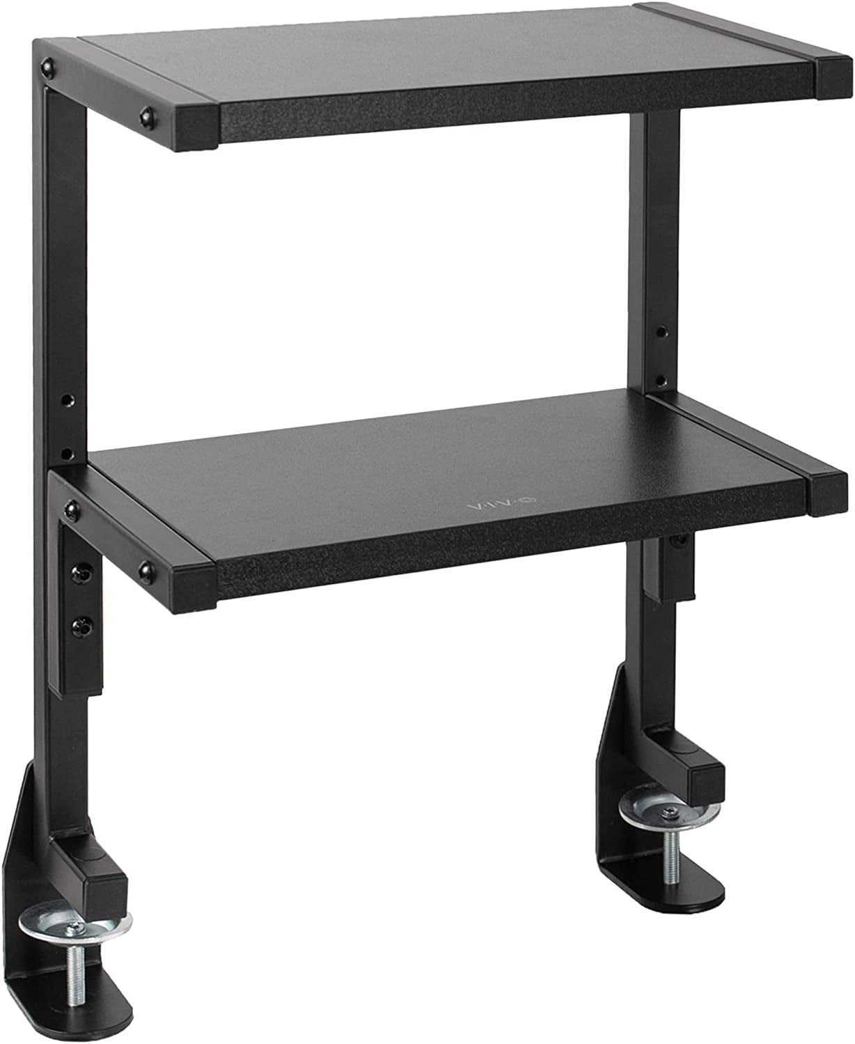 Clamp-on 13 inch Above or Below Desk 2-Tier Shelving Unit for Table ...