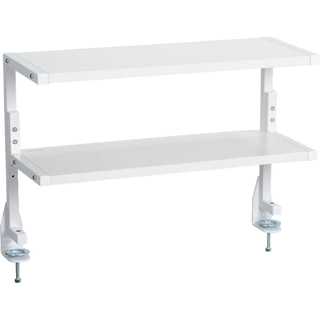 Clamp-on 24 inch Above or Below Desk 2-Tier Shelving Unit for Table ...