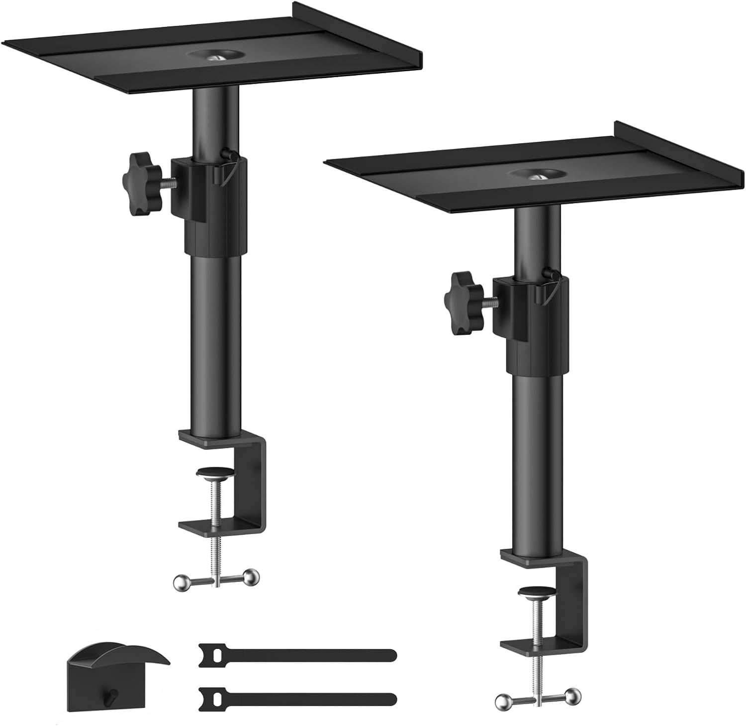 Clamp-on Desktop Speaker Stands Pair with Height and Tilt Adjustment ...