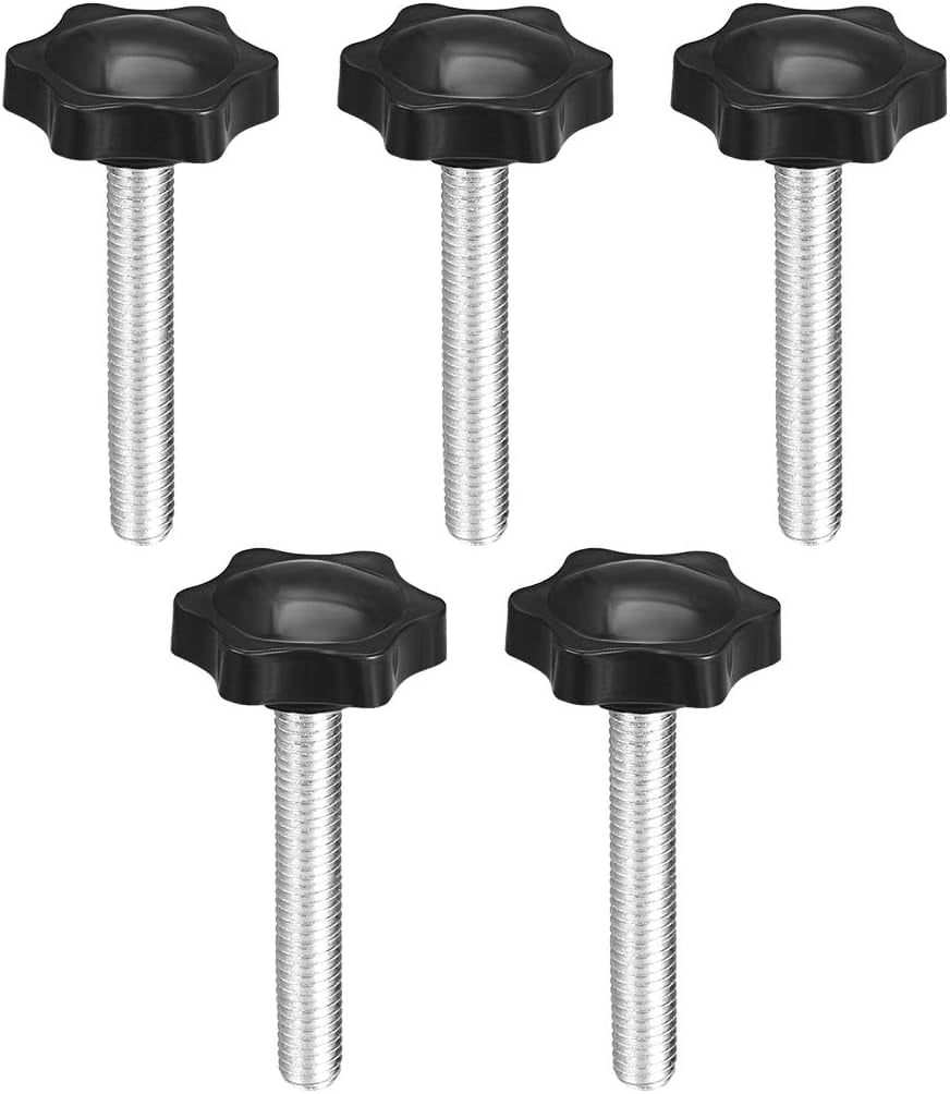 Clamping Screw Knob, 38mm Dia Plum Hex Shaped Grips Star Knob M8 x 60mm ...