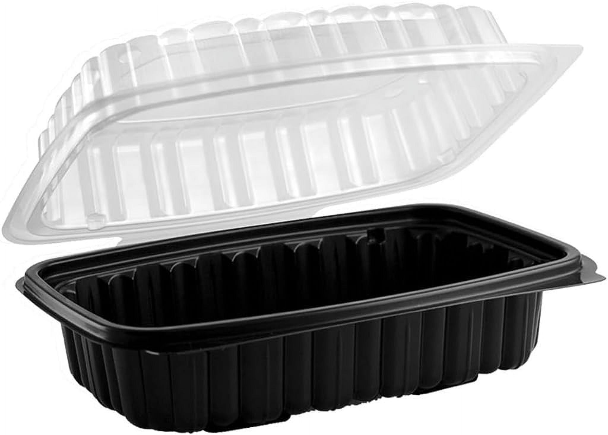 Clamshell Container 9x6 Black Base Clear Lid - Take Out, Delivery ...