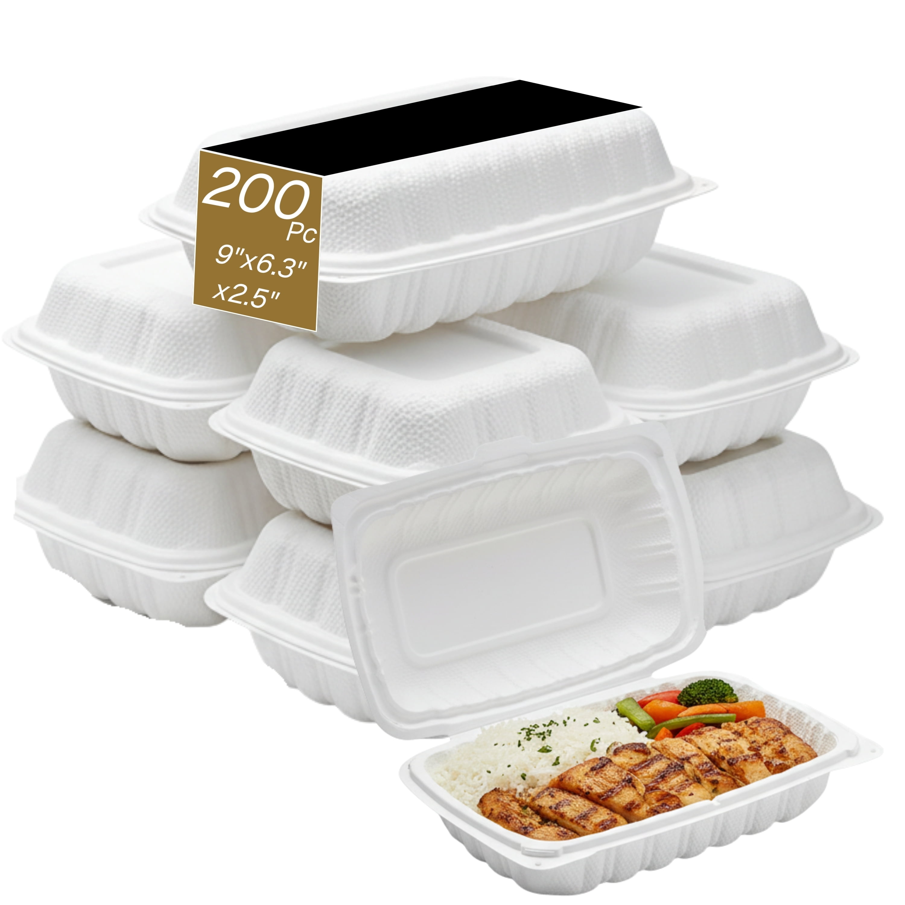 Clamshell (MFPP) Hinged Container (Corner Lock), 9" x 6.3" - Walmart.com