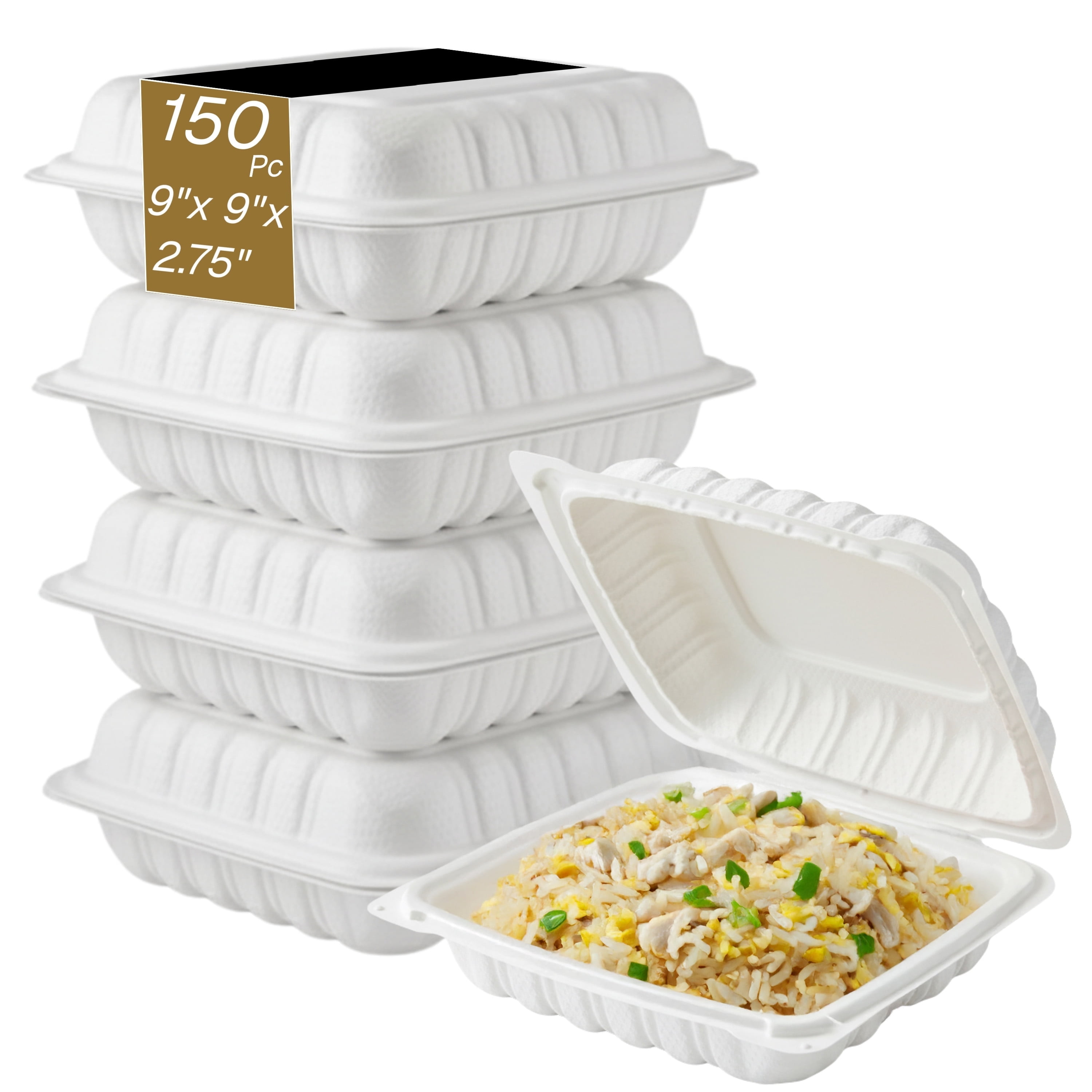 Clamshell (MFPP) Hinged Container (Corner Lock), 9" x 9" - Walmart.com
