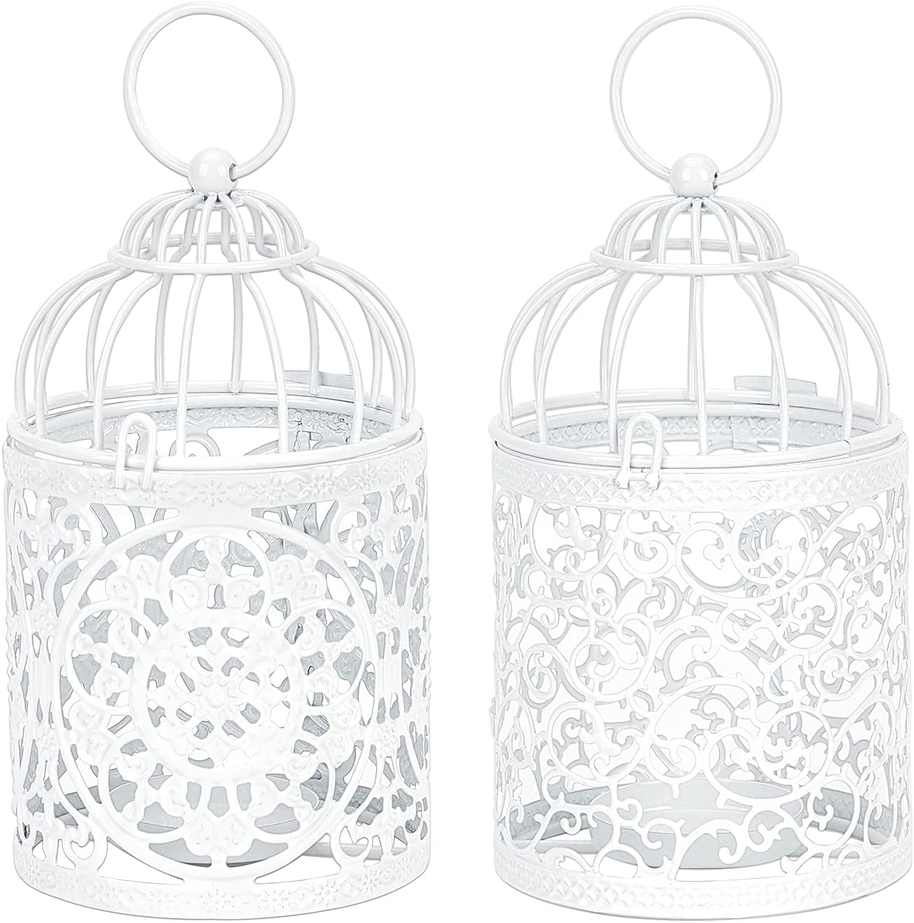 Clamshell Metal Iron Birdcage Candle Holder 2 Pcs Perfect Home Party ...
