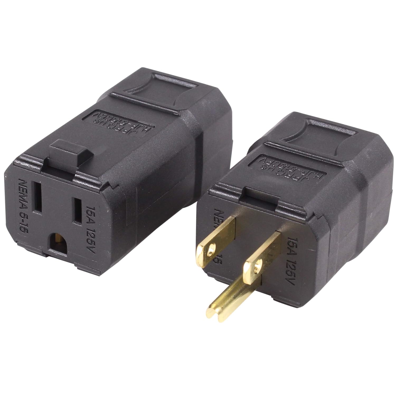 Clamshell Plug & Connector Set 15 Amp 120-125 Volt, NEMA 5-15P + 5-15C ...