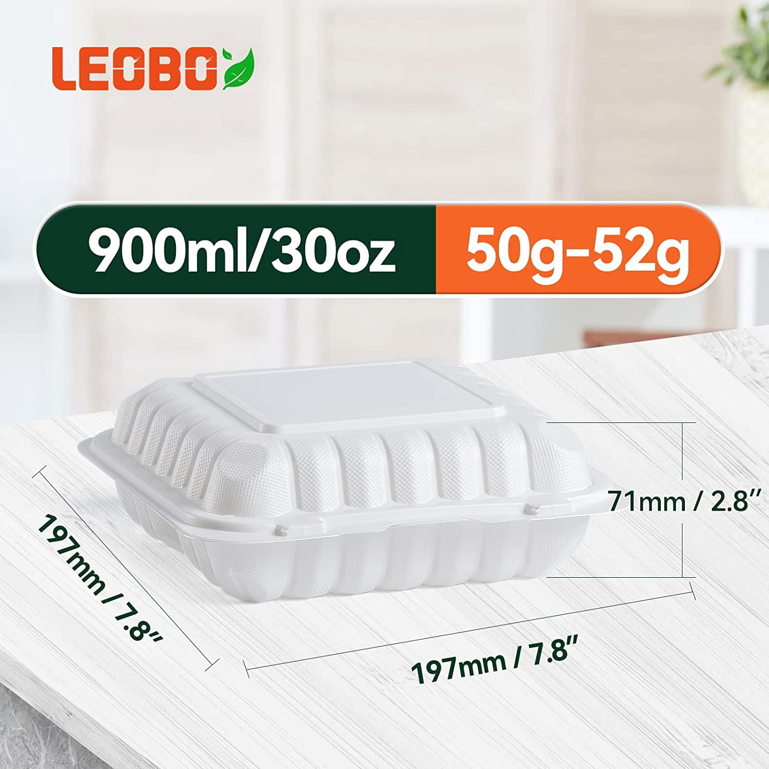 Clamshell Take Out Containers for Carry-out Taking Home 7.8' 65 pack ...