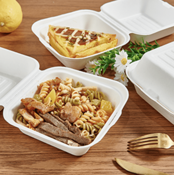 Clamshell Take Out Food Container 300 Pack, 9X8 Compostable Food ...