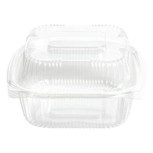Clamshell Takeout Food Container 20 oz Ingeo Clear Plastic Square ...