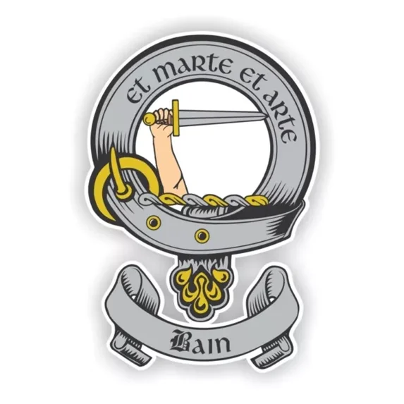 Clan Bain Scottish Family Shield Sticker Phone Decal Water Bottle ...
