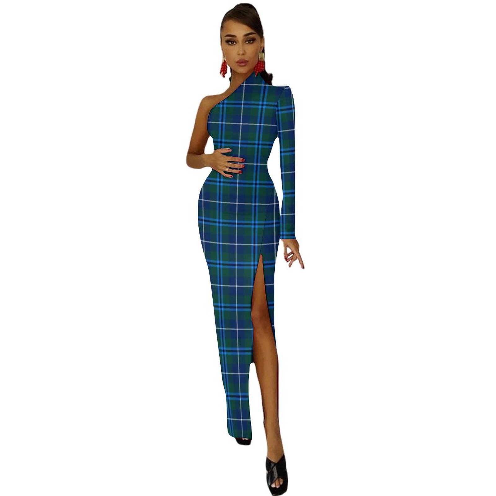 Clan Douglas Tartan Half Dleeve Split Dress summer outfits for women ...