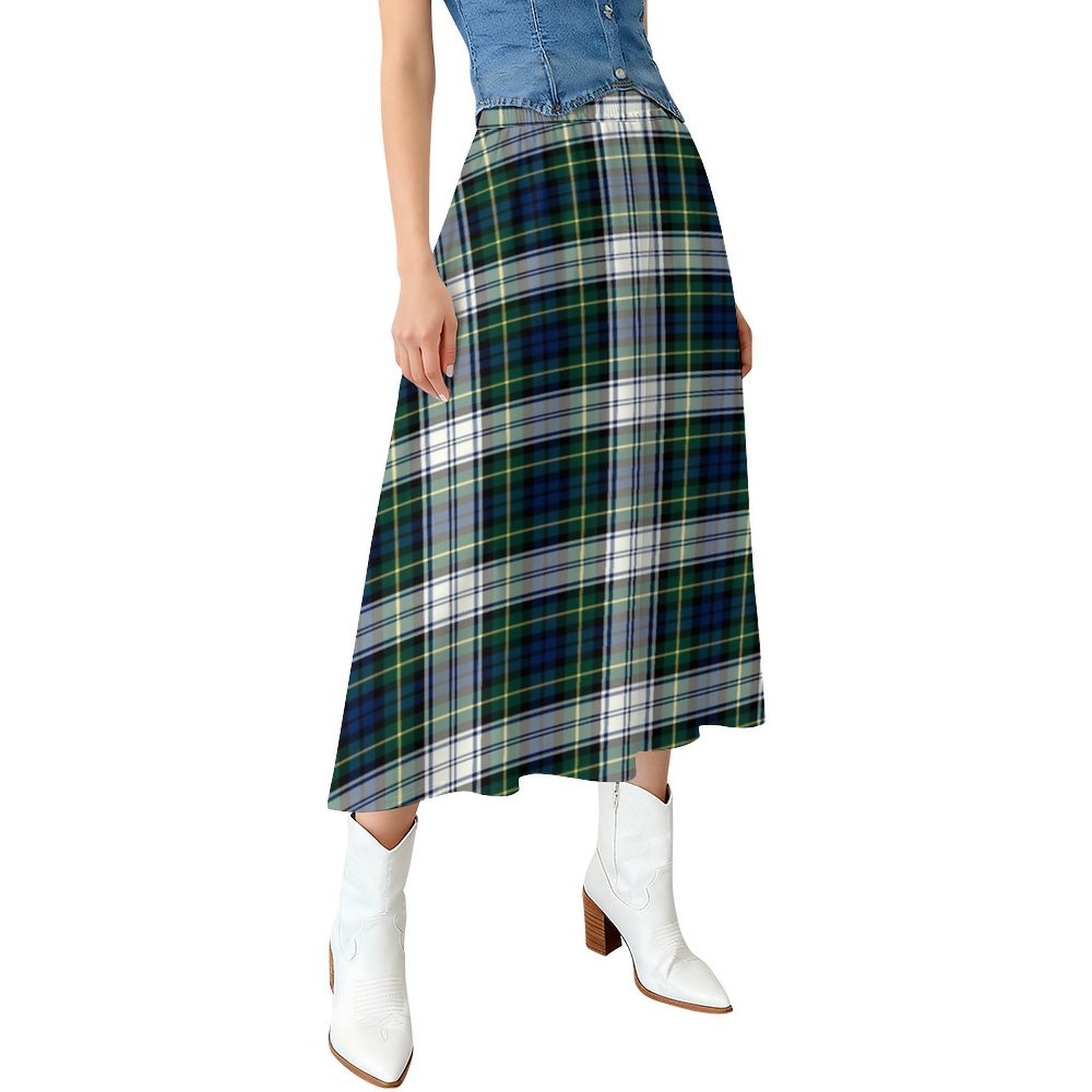 Clan Gordon Women High Waist Midi Skirt Elegant Midi Skirt High Waist A ...