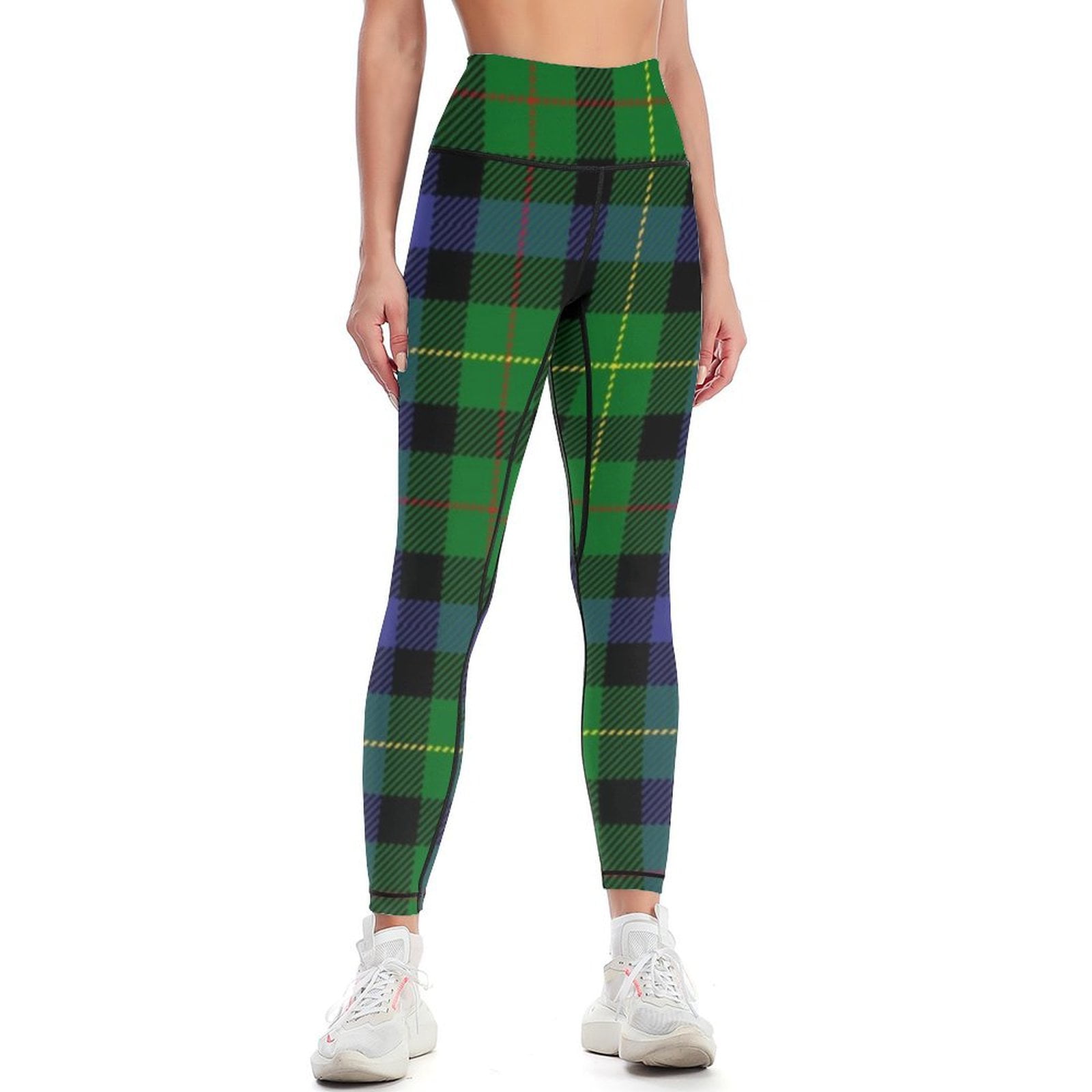 Clan Rollo Blue and Green Tartan Leggings fitness set gym Golf wear ...
