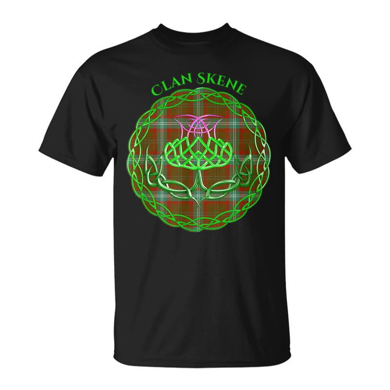 Clan Skene Scottish Tartan Celtic Thistle Men Women Tshirt Graphic ...