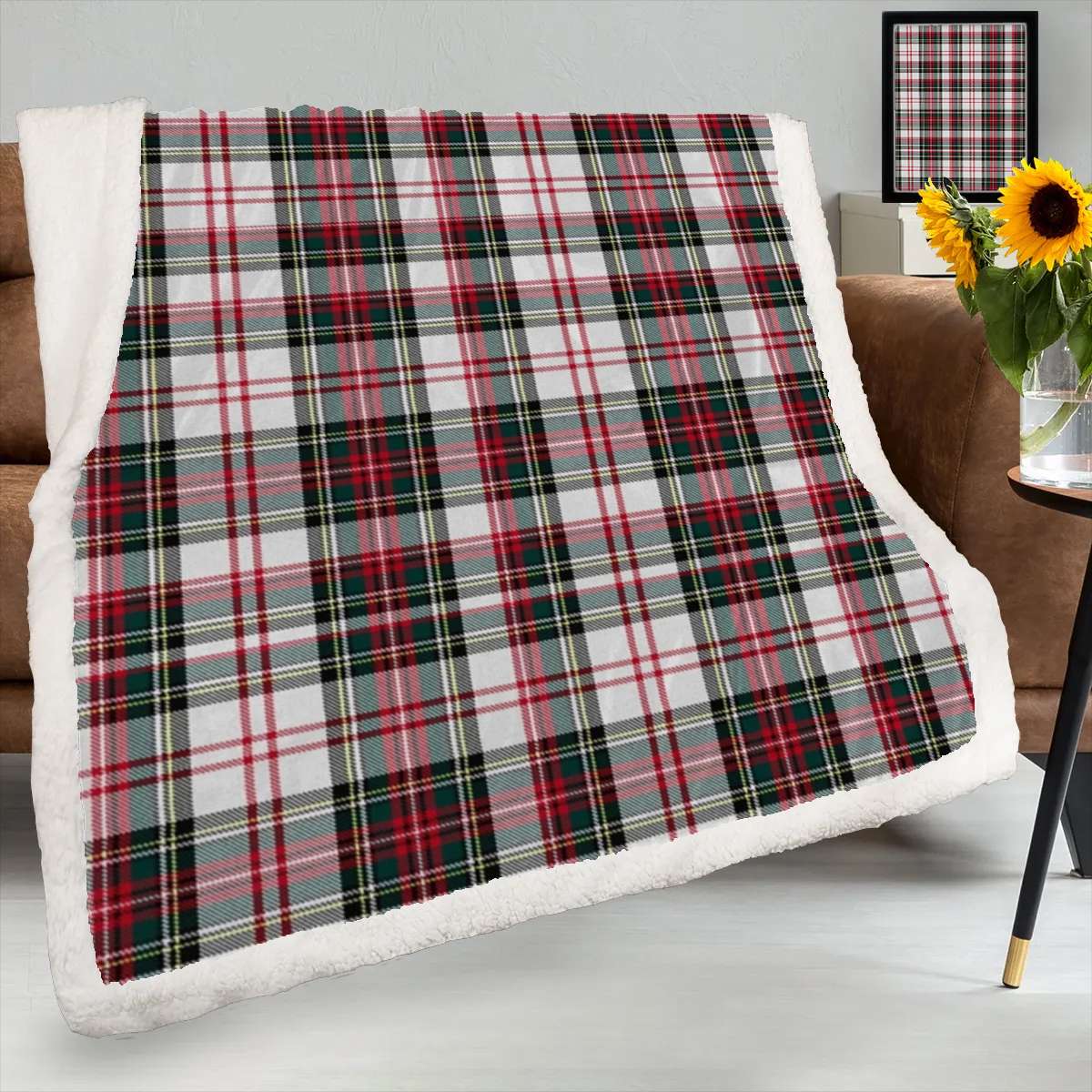 Clan Stewart Dress Tartan Plaid Pattern Tartan Sherpa Blanket Throw ...