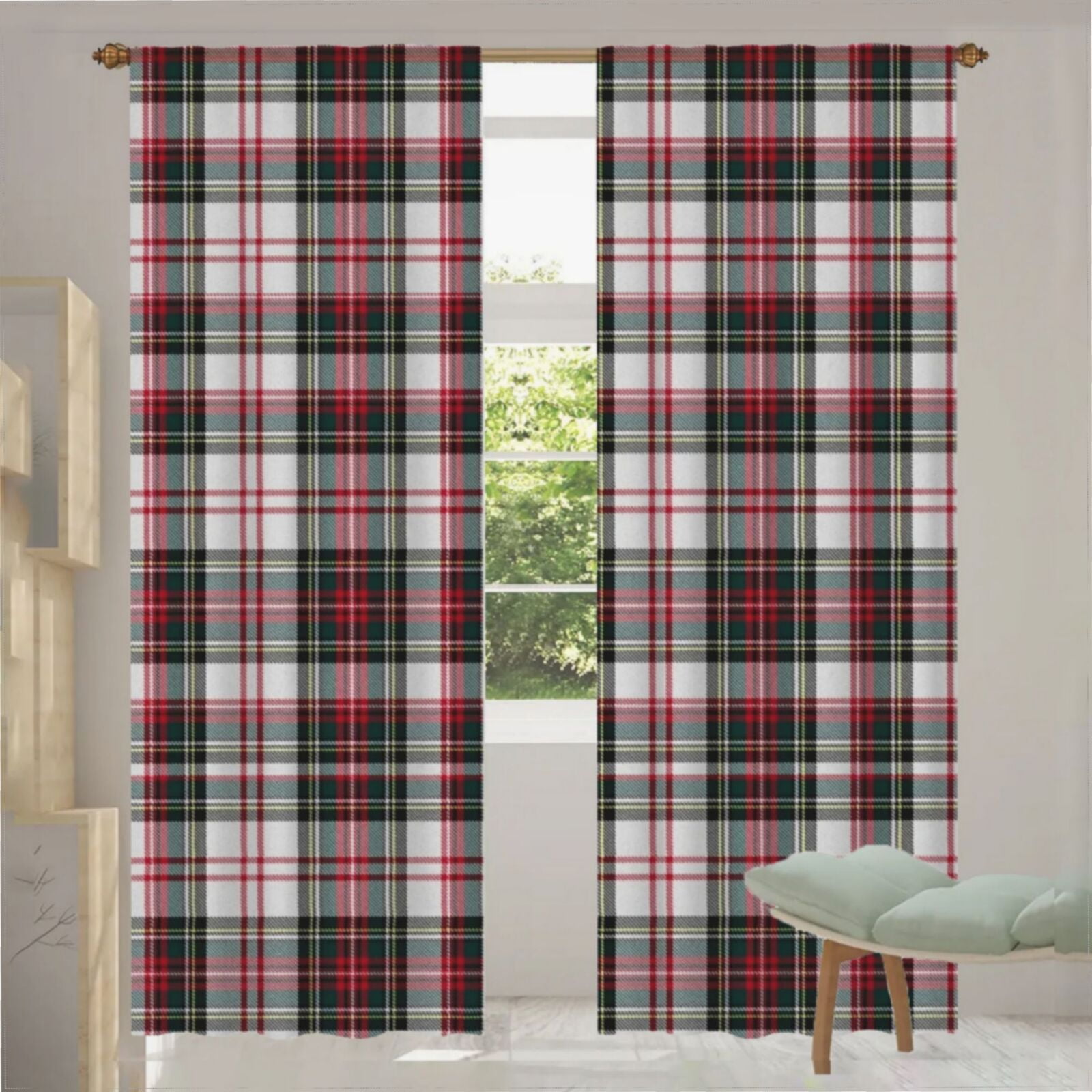 Clan Stewart Dress Tartan Plaid Pattern Tartan Window Tulle Curtains ...