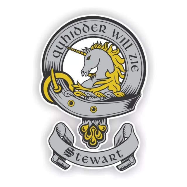 Clan Stewart Scottish Family Shield Sticker Phone Decal Water Bottle ...