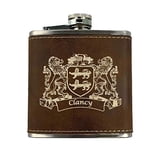 Clancy Irish Coat of Arms Leather Flask - Rustic Brown - Walmart.com