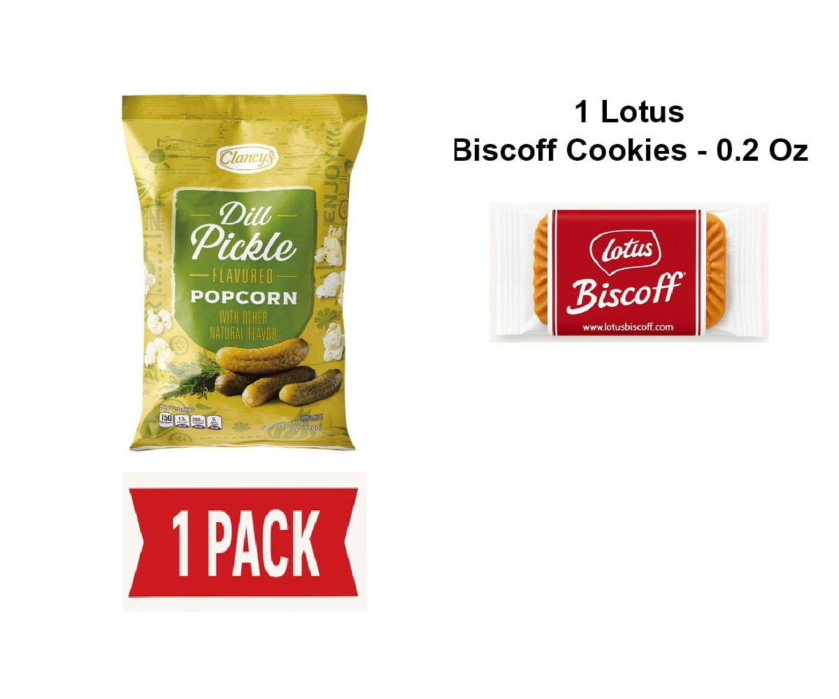 Clancy's Dill Pickle Flavored Popcorn, 6 oz - Pack of 1 & Lotus Biscoff ...